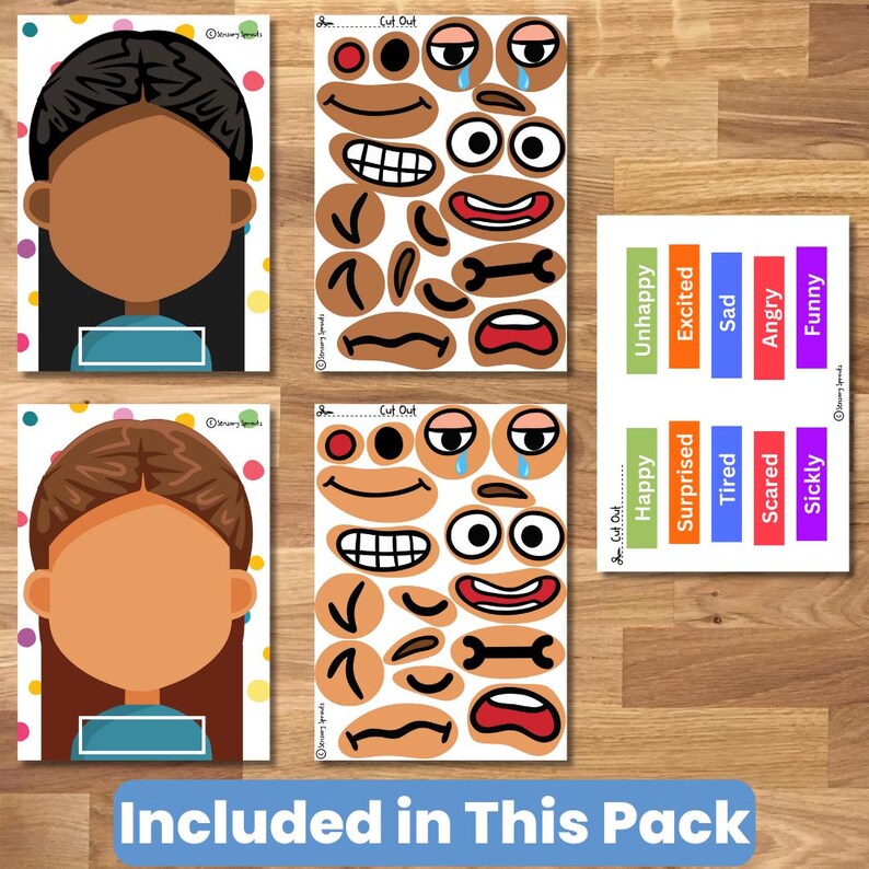 Emotions Activity for Kids, Feelings Chart Matching Game (PDF) - Etsy