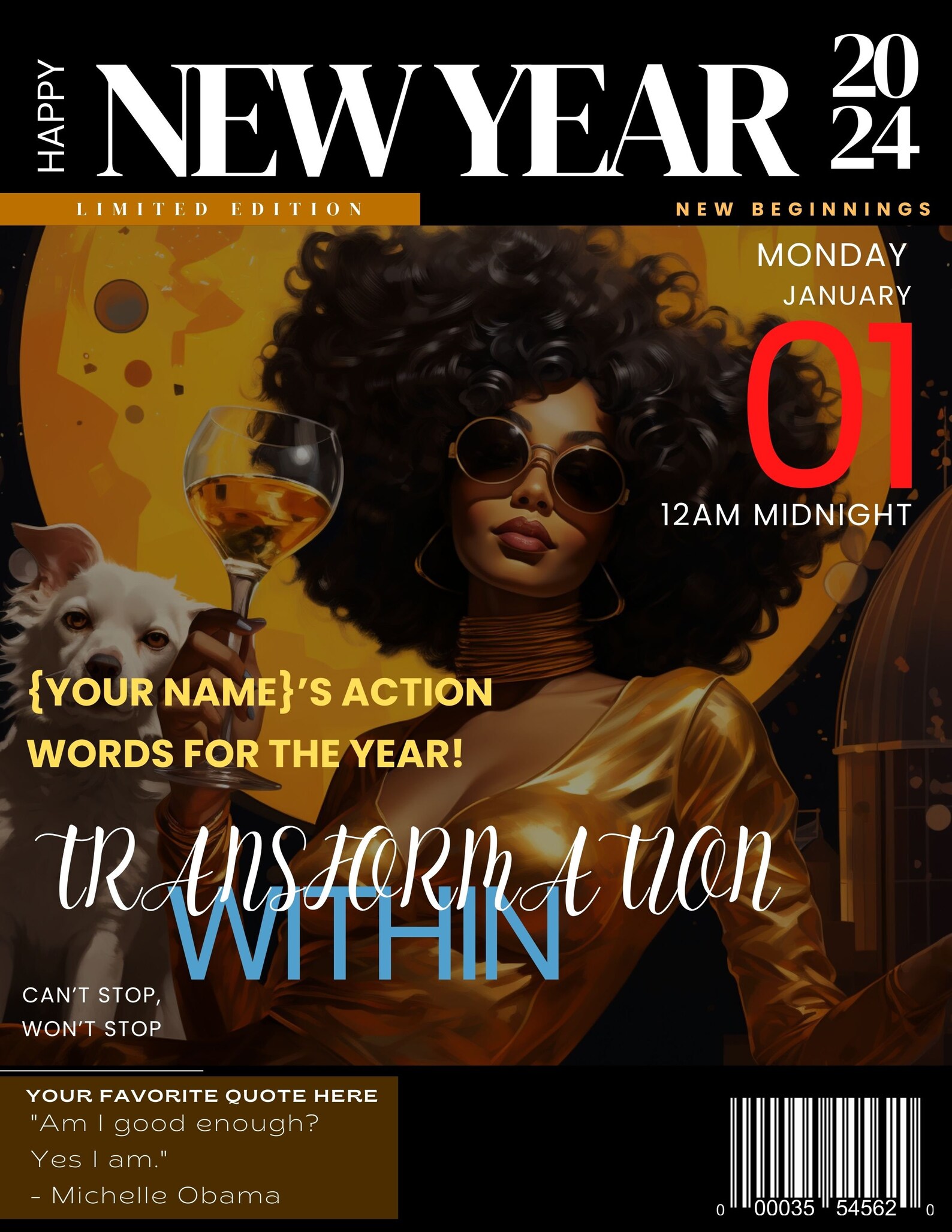 2025 Vision Board Template, Magazine Template Editable, Magazine ...