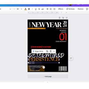 2025 Vision Board Template, Magazine Template Editable, Magazine ...