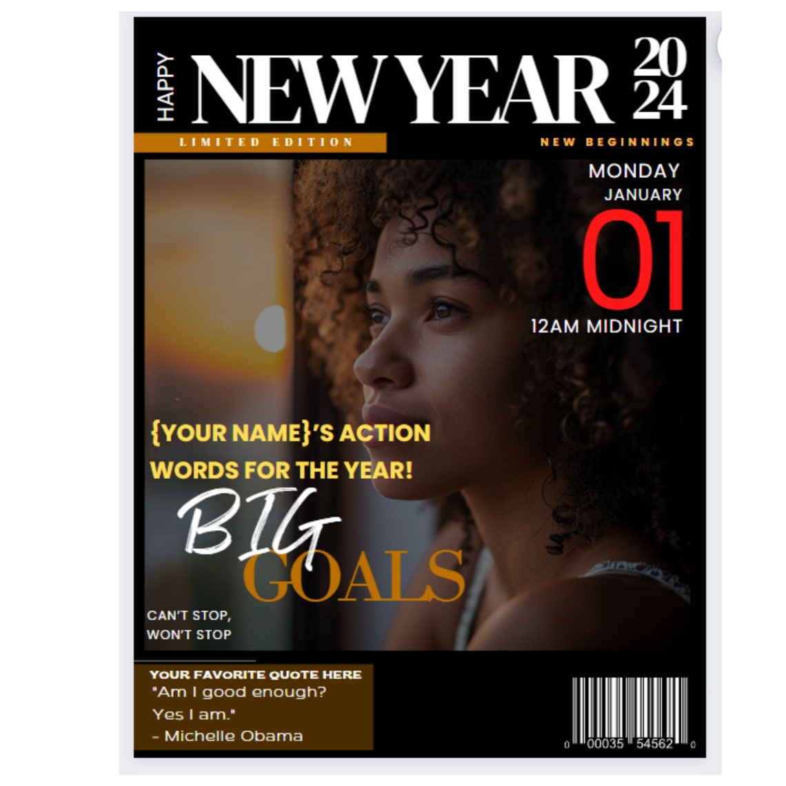 2025 Vision Board Template, Magazine Template Editable, Magazine ...