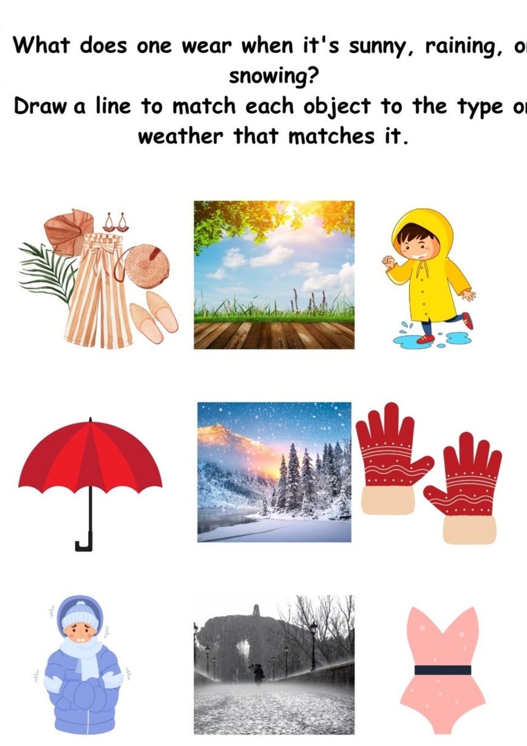 Matching Season With Picture and Cloth, Learning Activities for Kids ...