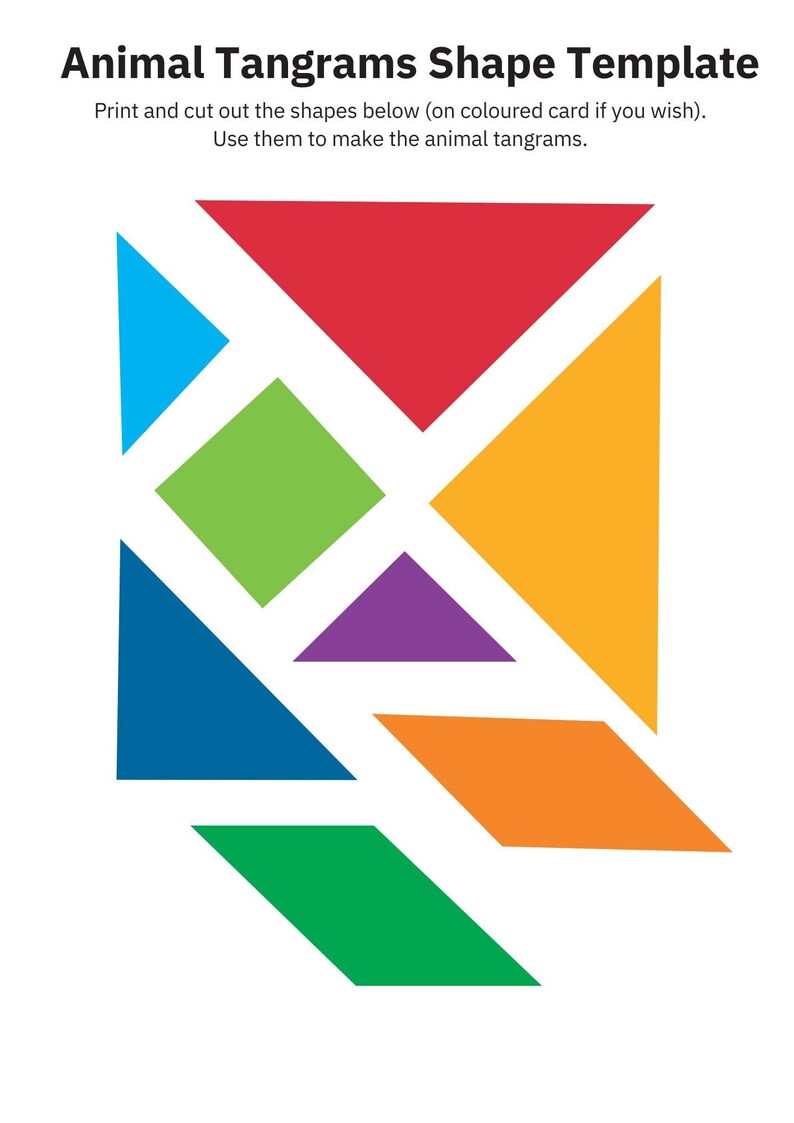 Animal Tangrams Shape Template, Kids Picture Books, Educational and Fun ...