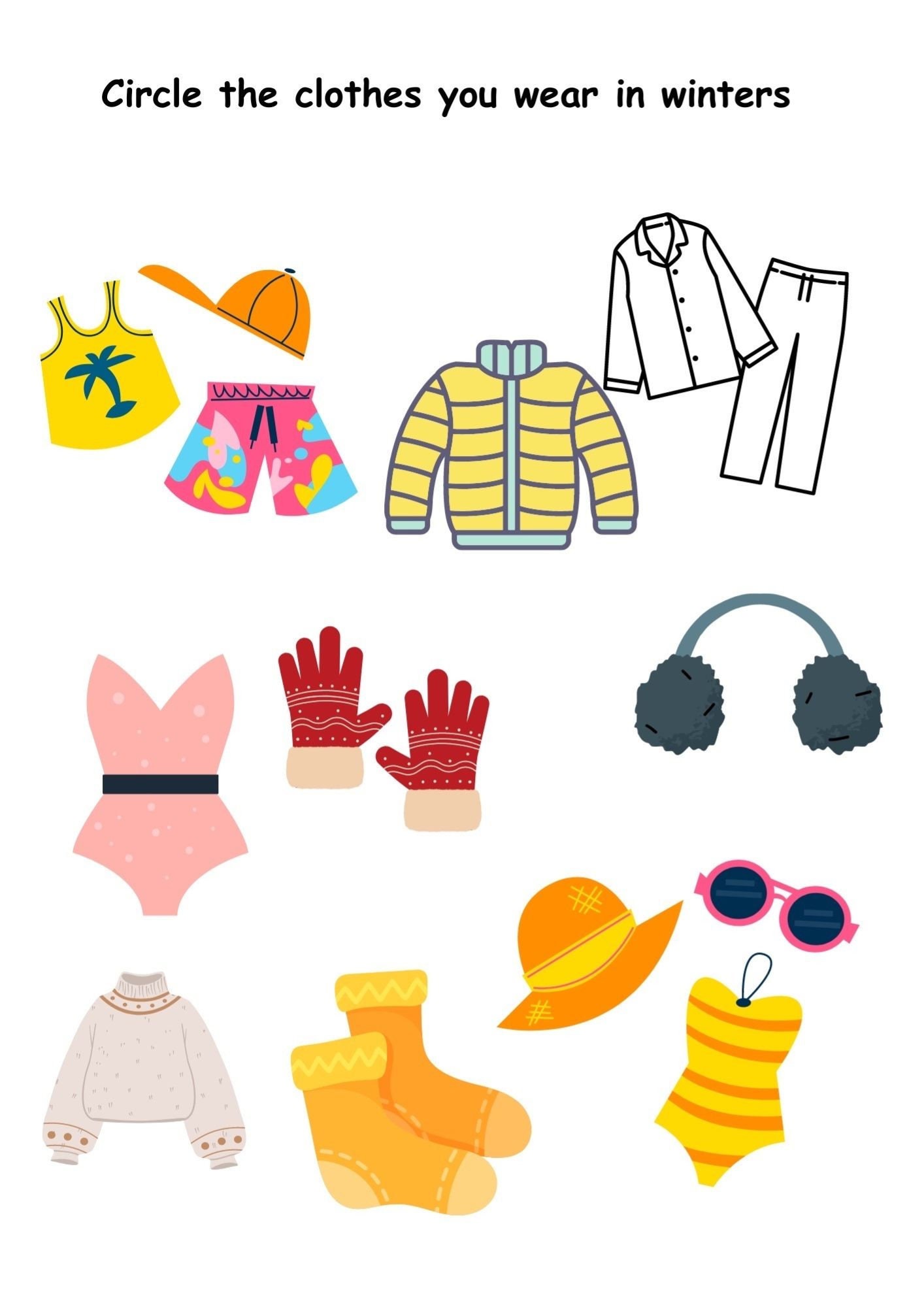 Seasons Basic Learning for Kids, Cloth Identifying, Digital E-book ...