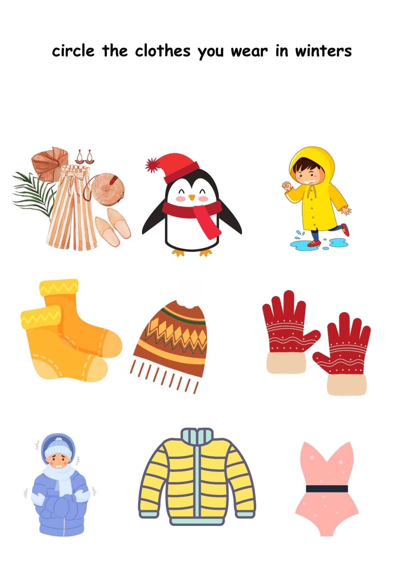 Seasons Basic Learning for Kids, Cloth Identifying, Digital E-book ...