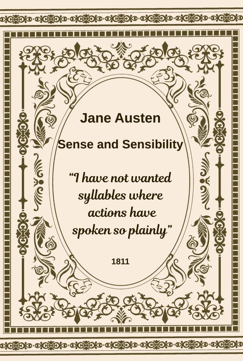 Jane Austen Book Quotes, Sense & Sensibility, Romantic Fiction ...