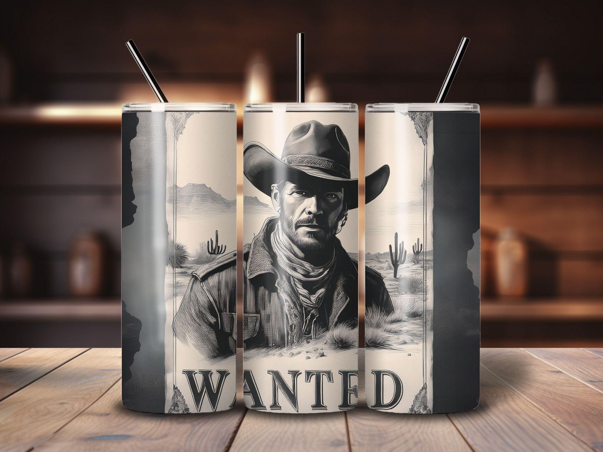 Vintage Western Wanted Tumbler Wrap, 20oz Skinny Western Sublimation ...