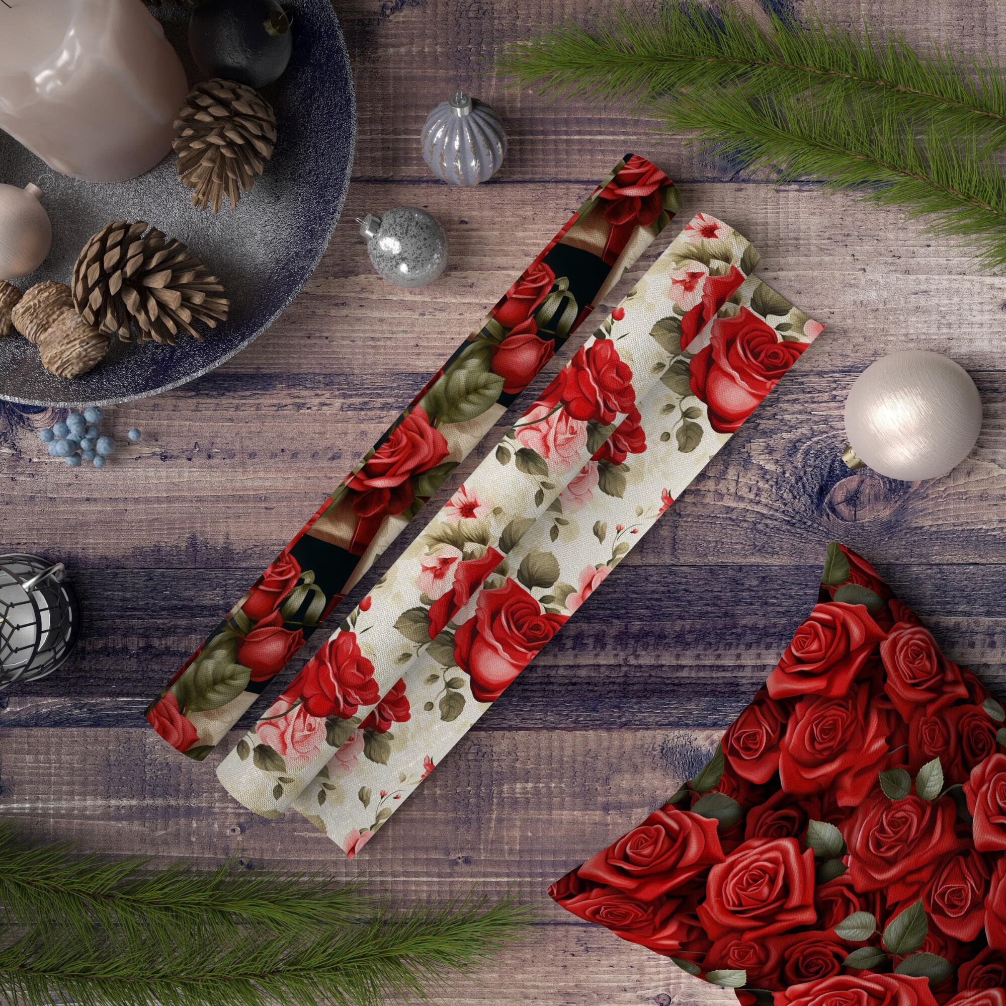 Red Roses Digital Paper | Seamless Vintage Red Rose Pattern ...