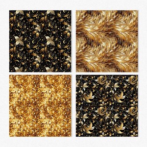 Gold Glitter Digital Paper Seamless Glitter Pattern Glitter Background ...