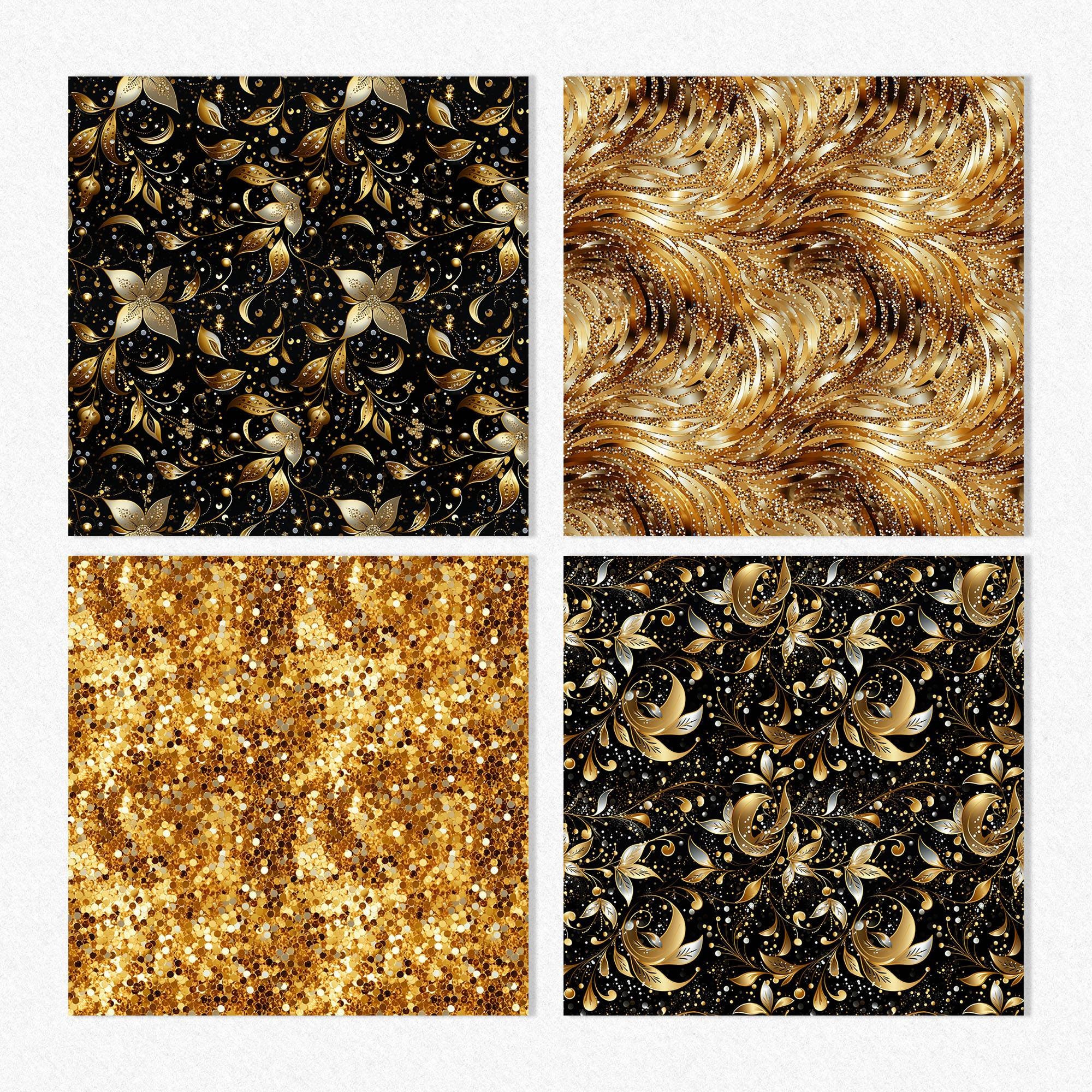 Gold Glitter Digital Paper Seamless Glitter Pattern Glitter Background ...