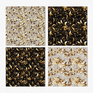 Gold Glitter Digital Paper Seamless Glitter Pattern Glitter Background ...