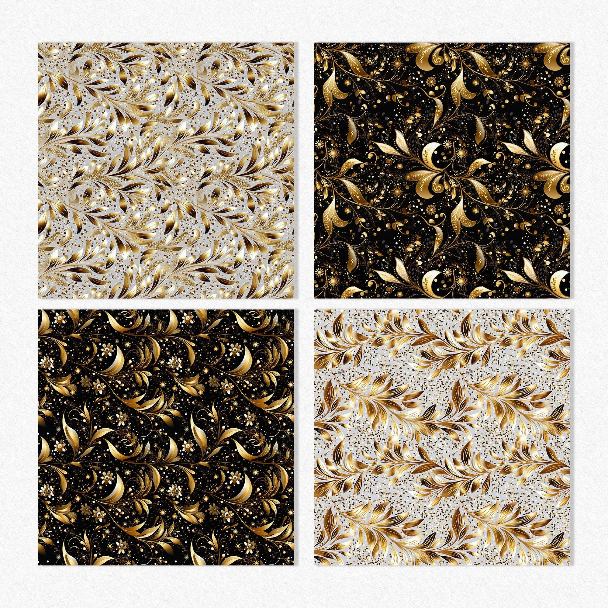 Gold Glitter Digital Paper Seamless Glitter Pattern Glitter Background ...