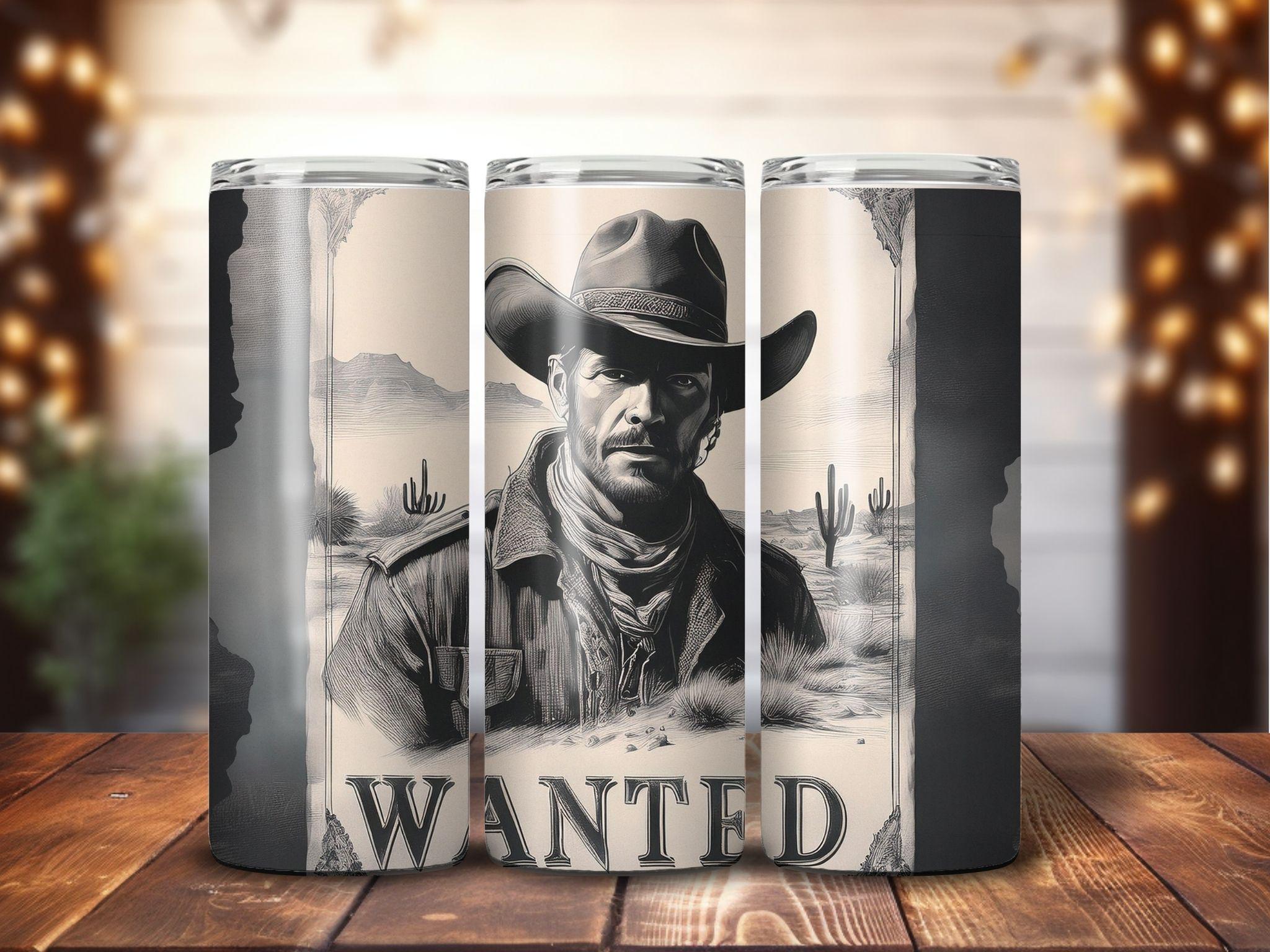 Vintage Western Wanted Tumbler Wrap, 20oz Skinny Western Sublimation ...