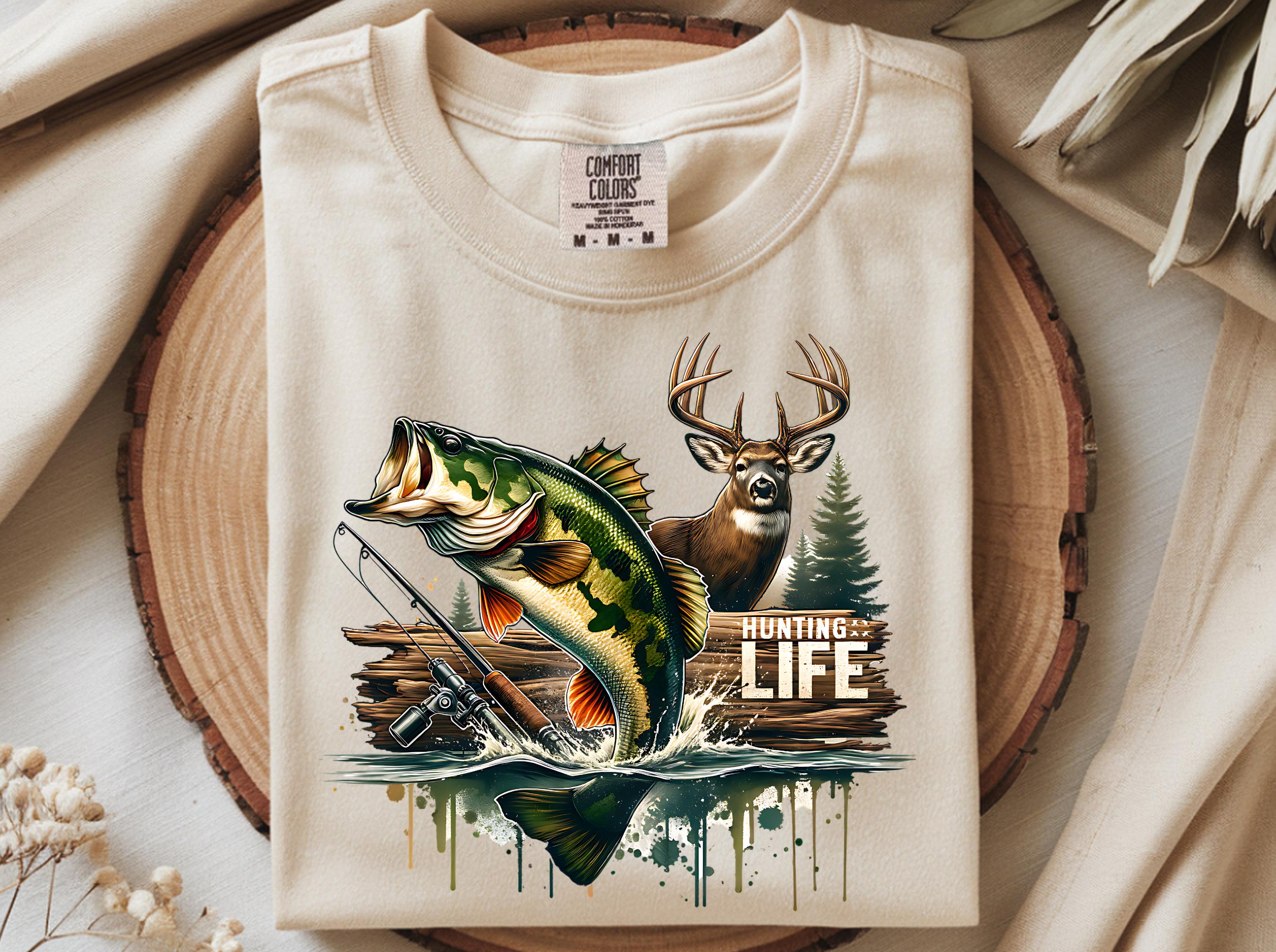 Bass Fish and Deer Hunting Life PNG Sublimation Design (digital ...