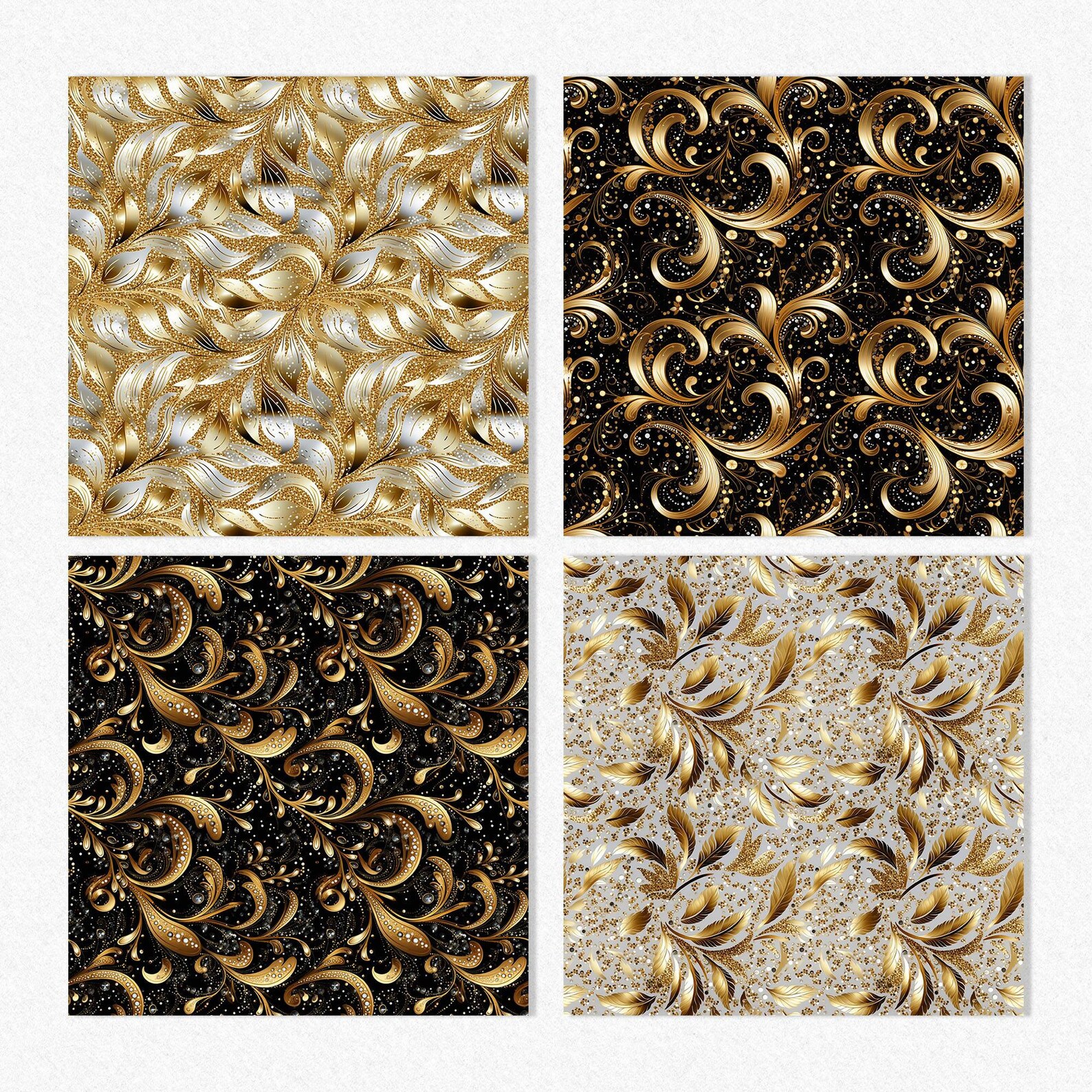Gold Glitter Digital Paper Seamless Glitter Pattern Glitter Background ...