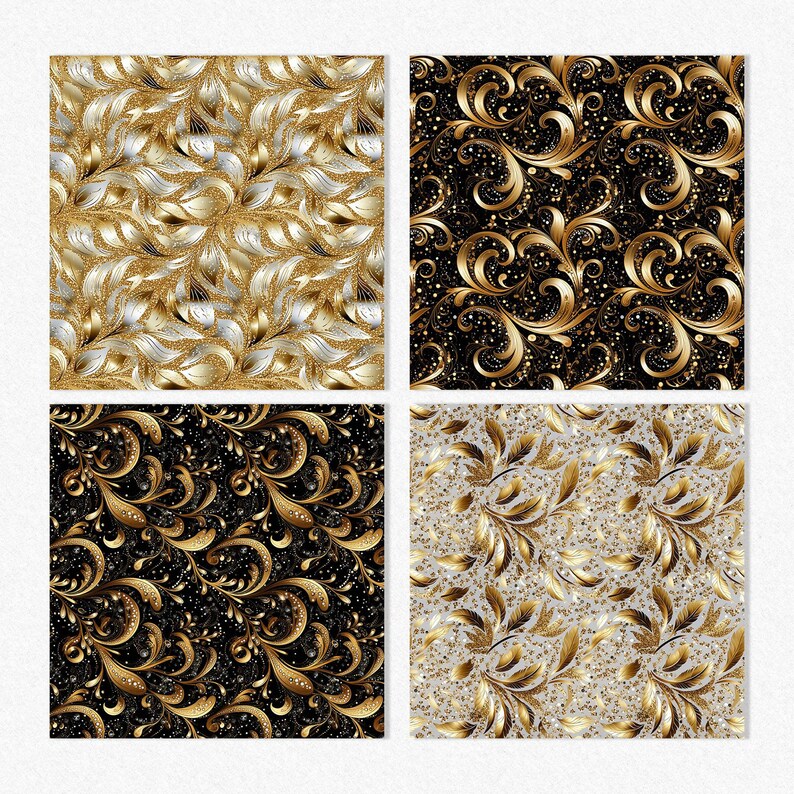 Gold Glitter Digital Paper Seamless Glitter Pattern Glitter Background ...