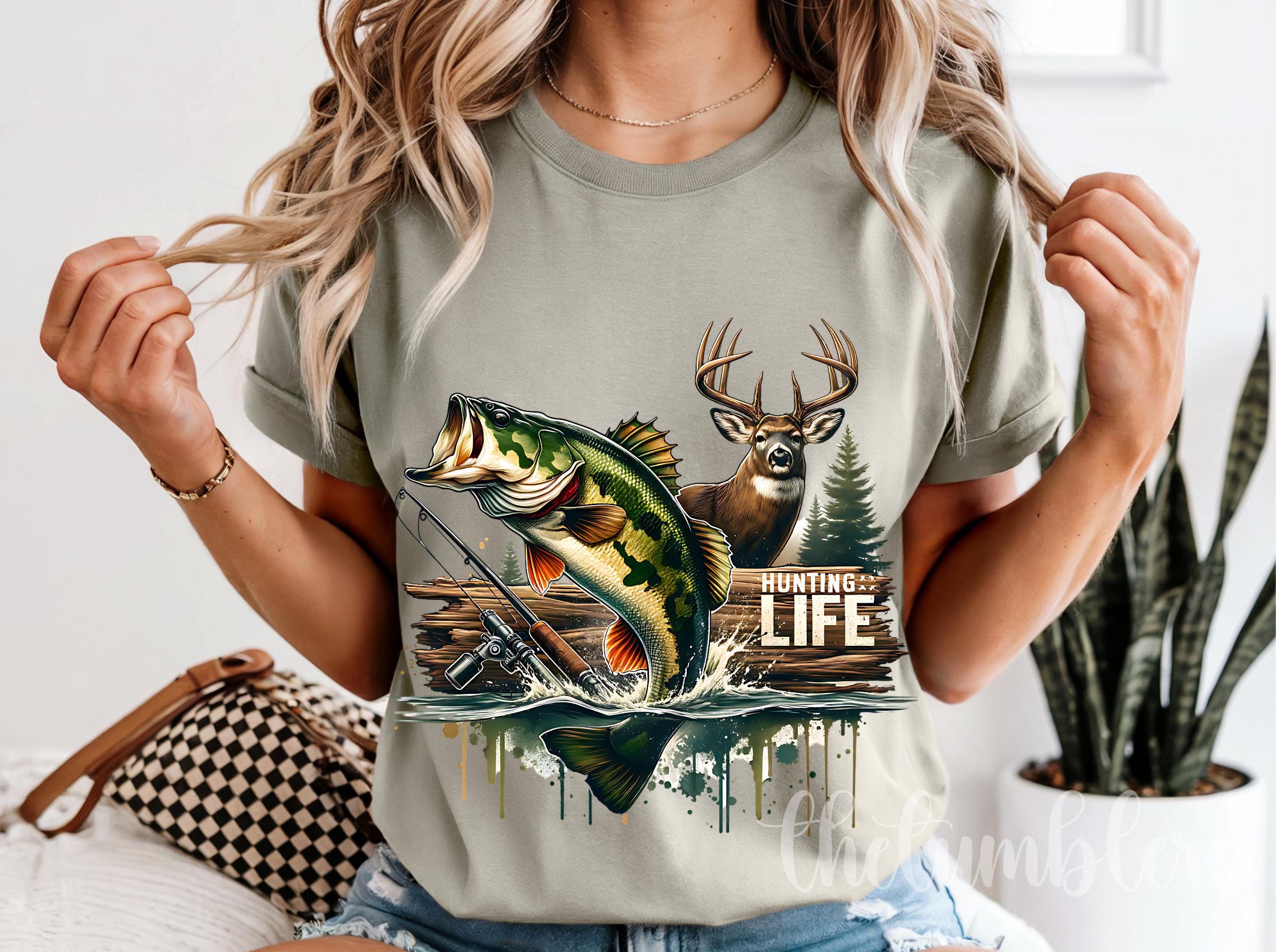 Bass Fish and Deer Hunting Life PNG Sublimation Design (digital ...