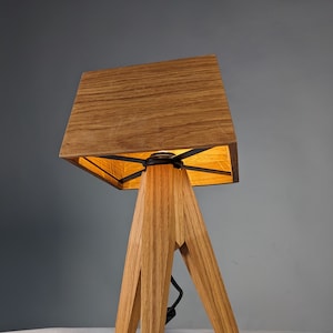 Handmade Wood Table Lamp, Adjustable Table Lamp, Wooden Table Light ...