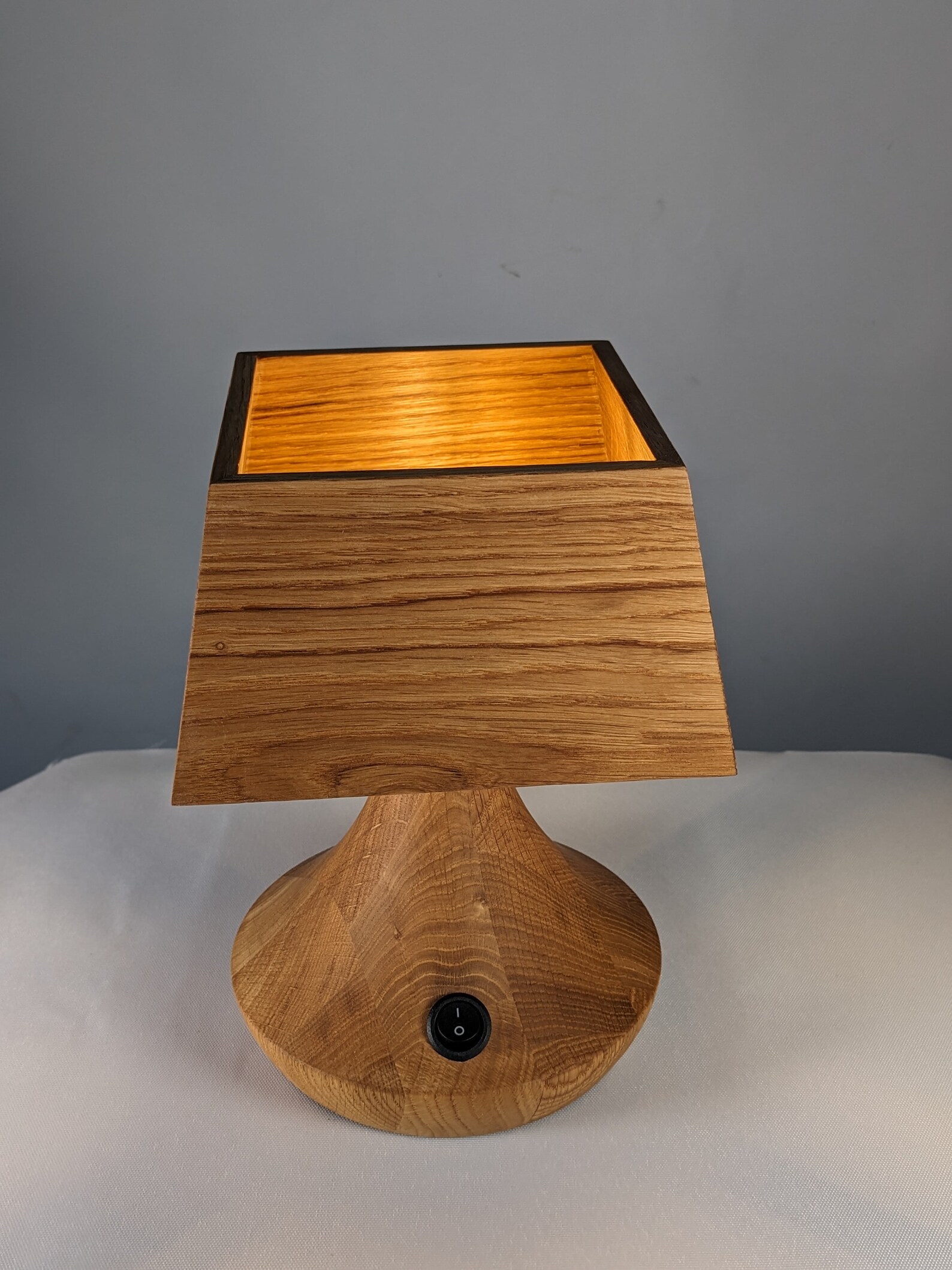 Oak Lamp for Office, Wood Desk Lamp, Minimalist Bedside Lamp, Small ...