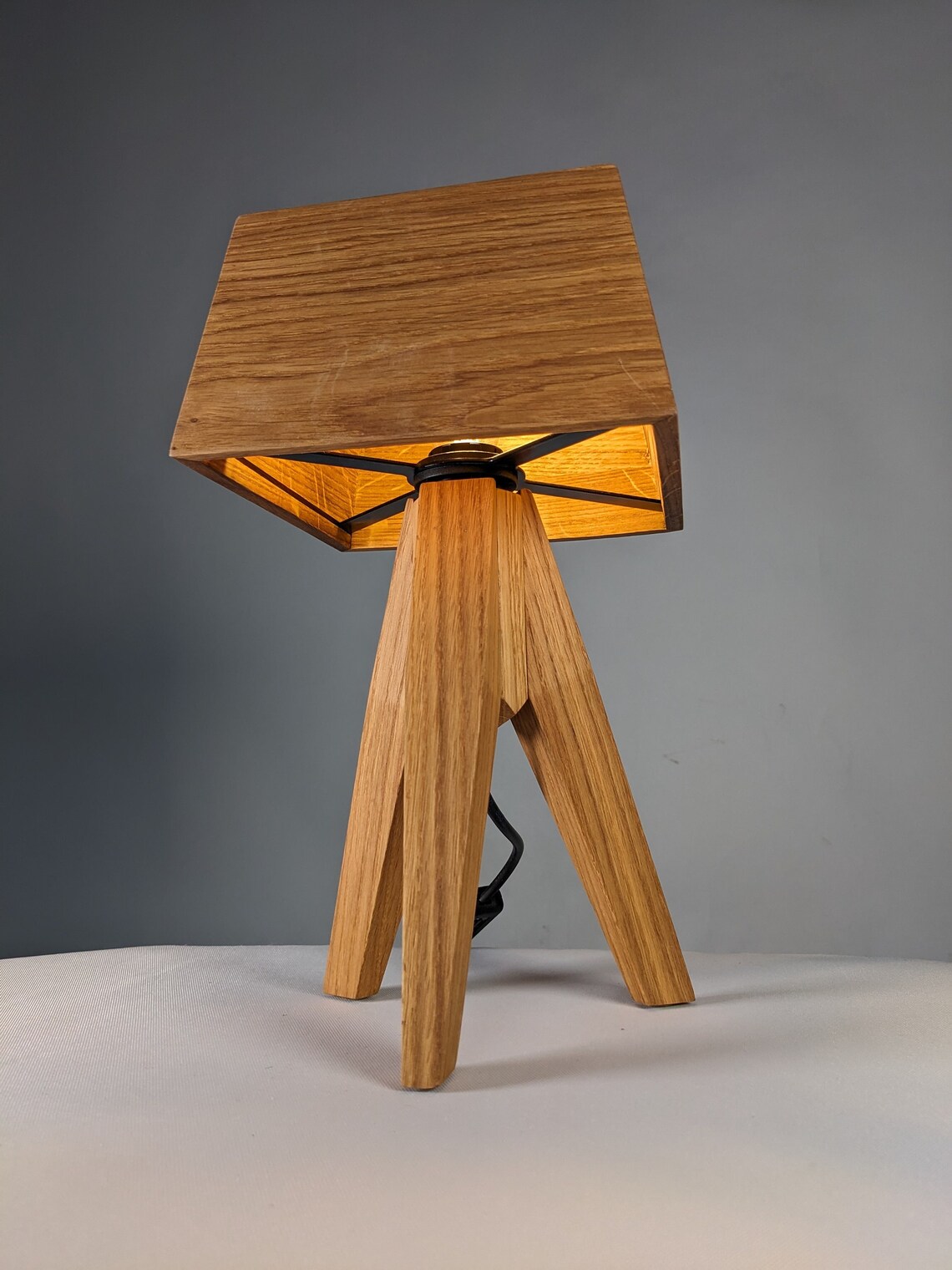 Handmade Wood Table Lamp, Adjustable Table Lamp, Wooden Table Light ...