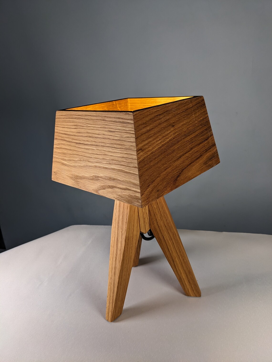 Handmade Wood Table Lamp, Adjustable Table Lamp, Wooden Table Light ...