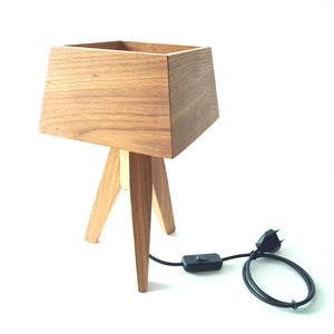 Handmade Wood Table Lamp, Adjustable Table Lamp, Wooden Table Light ...