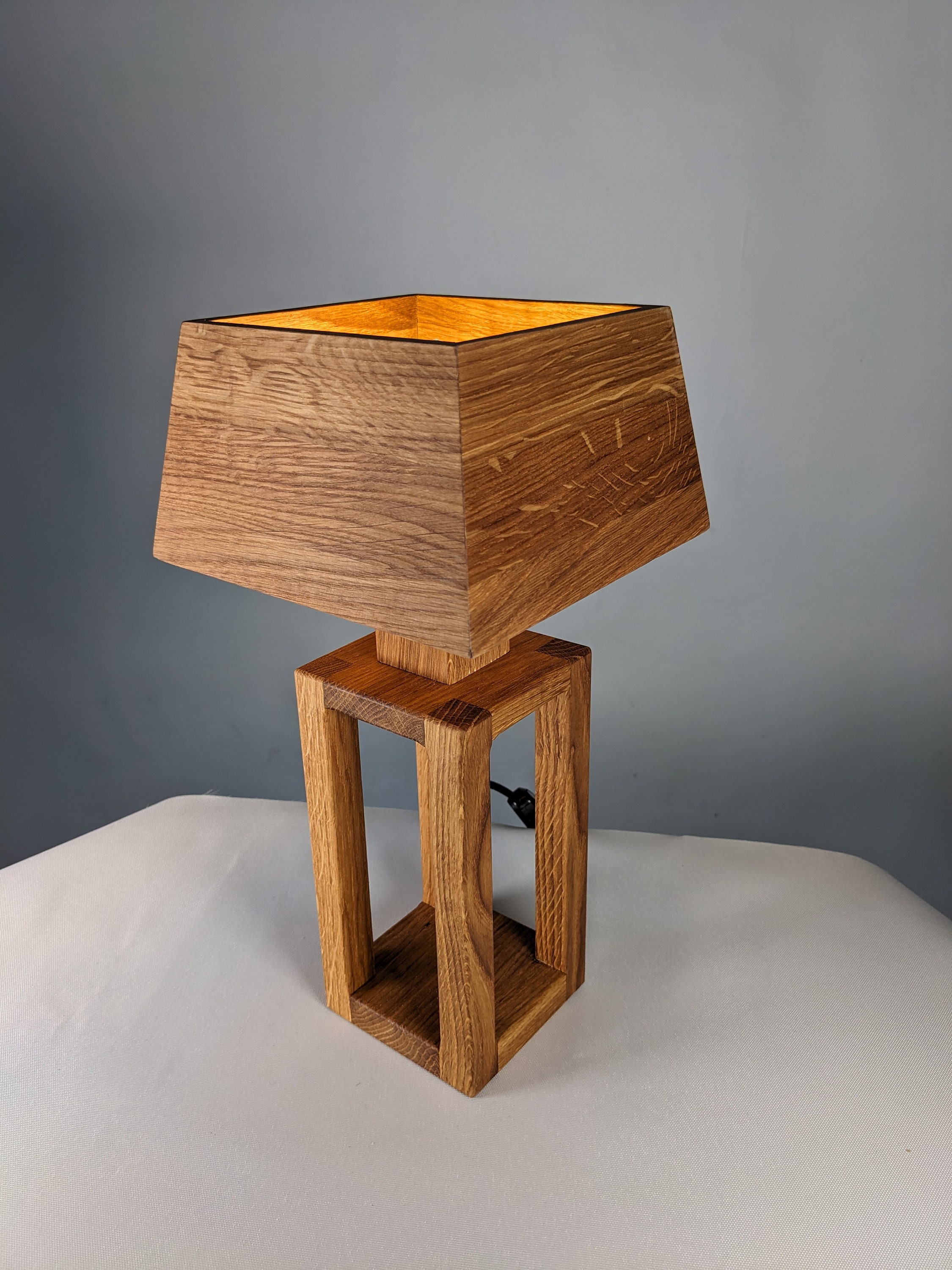 Reading Oak Lamp for Office, Wood Desk Lamp, Minimalist Bedside Lamp ...