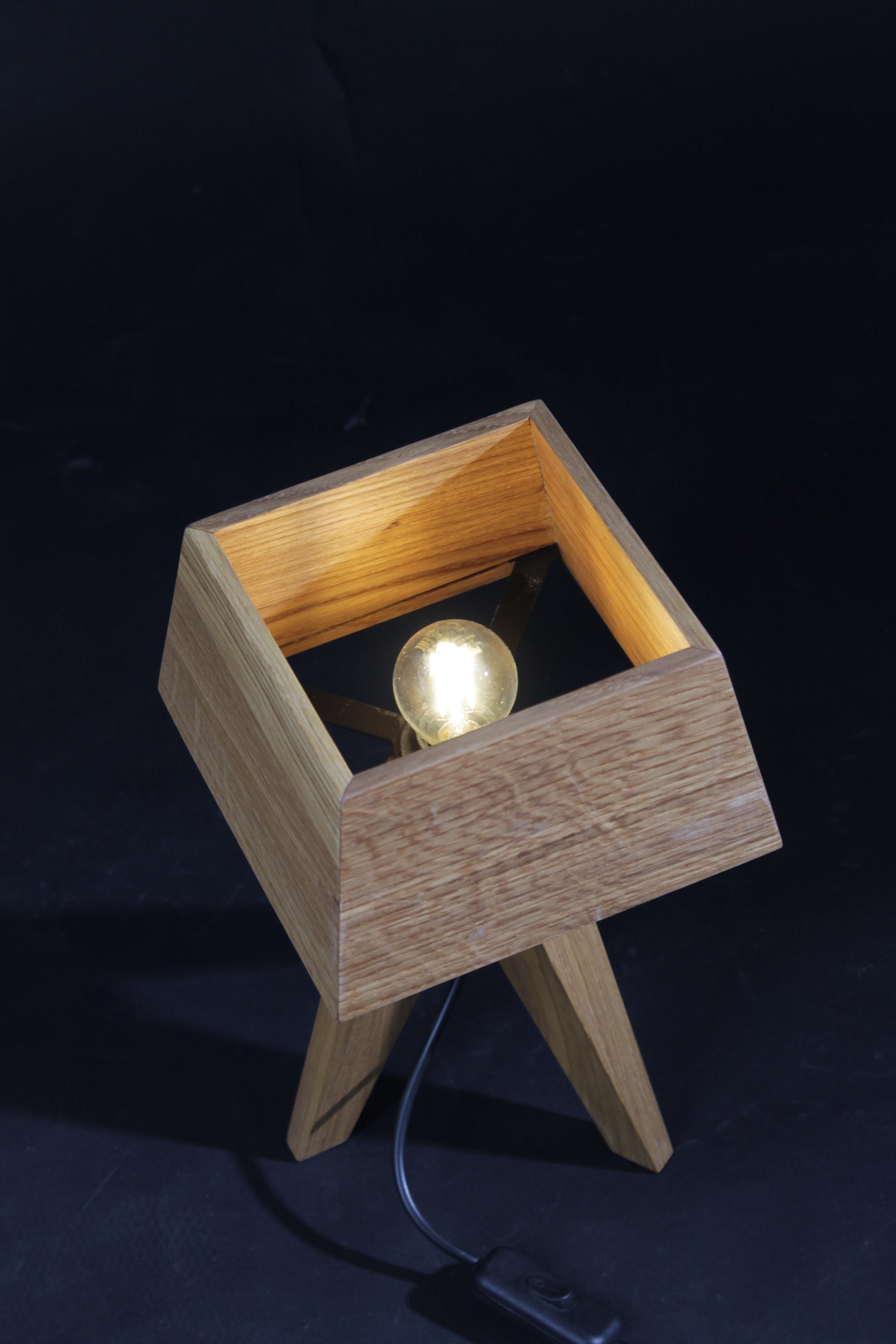 Handmade Wood Table Lamp, Adjustable Table Lamp, Wooden Table Light ...