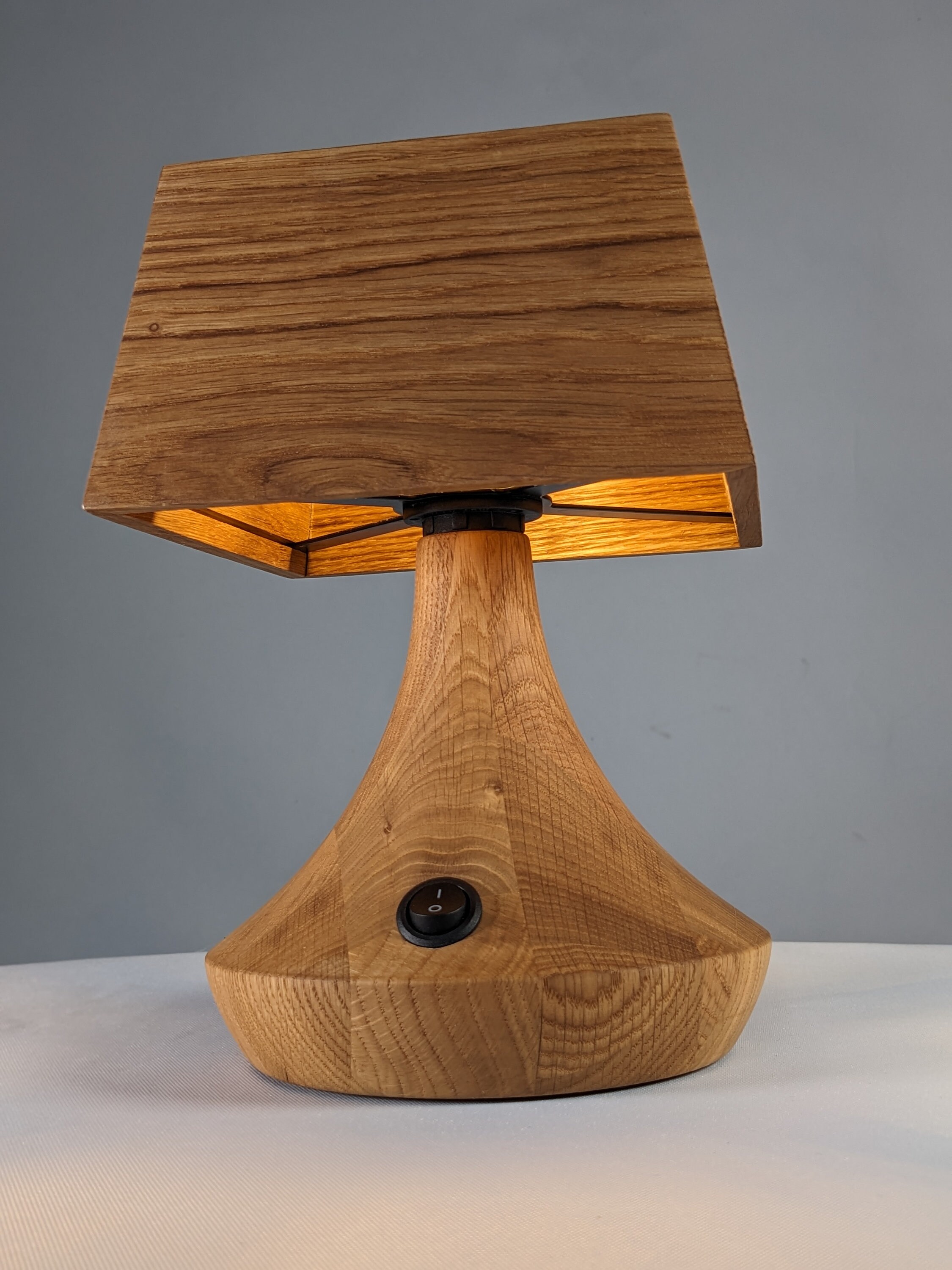 Oak Lamp for Office, Wood Desk Lamp, Minimalist Bedside Lamp, Small ...