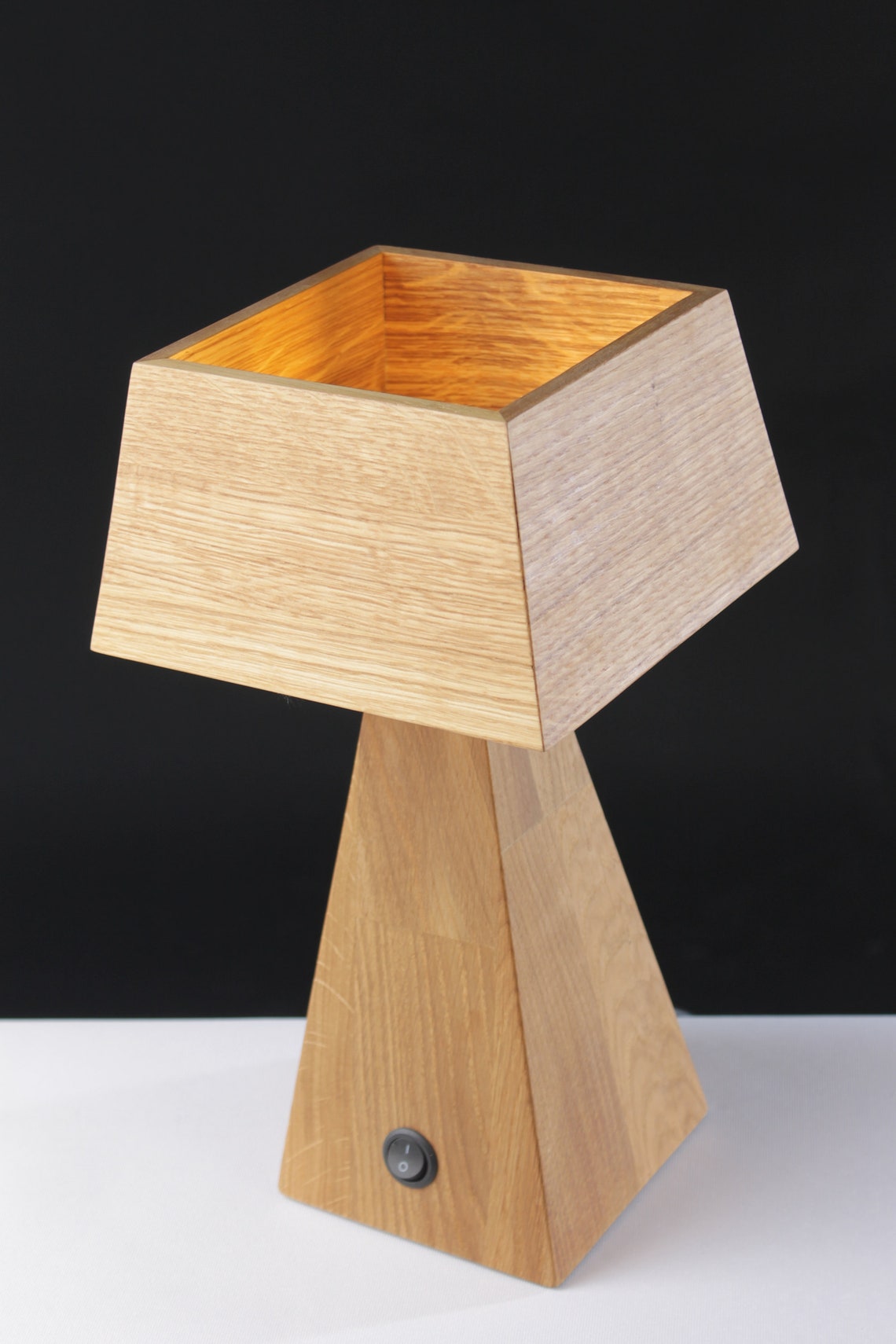 Modern Oak Wood Lamp for Office, Wood Desk Lamp, Minimalist Bedside ...