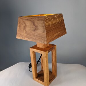 Reading Oak Lamp for Office, Wood Desk Lamp, Minimalist Bedside Lamp ...