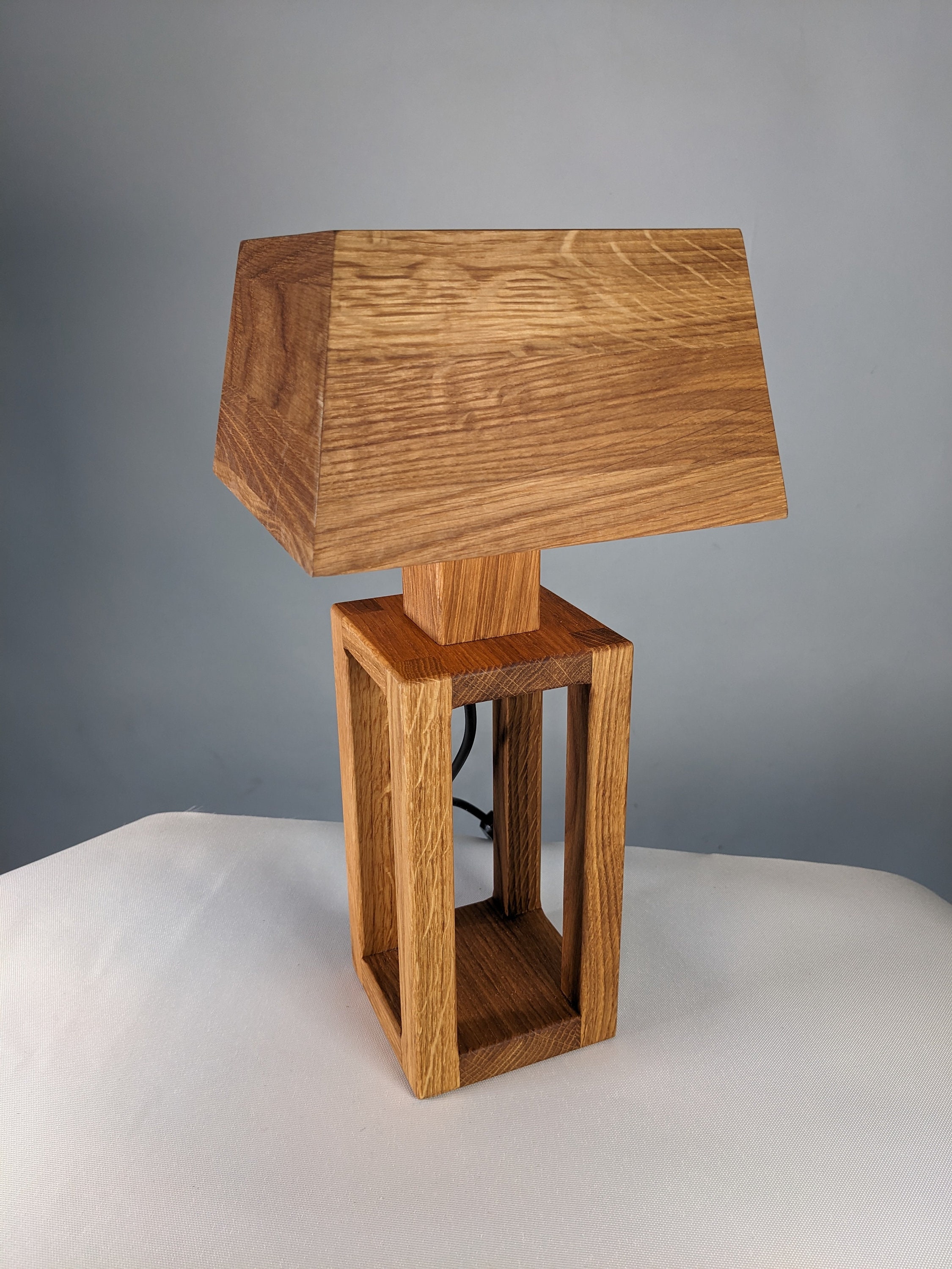 Reading Oak Lamp for Office, Wood Desk Lamp, Minimalist Bedside Lamp ...