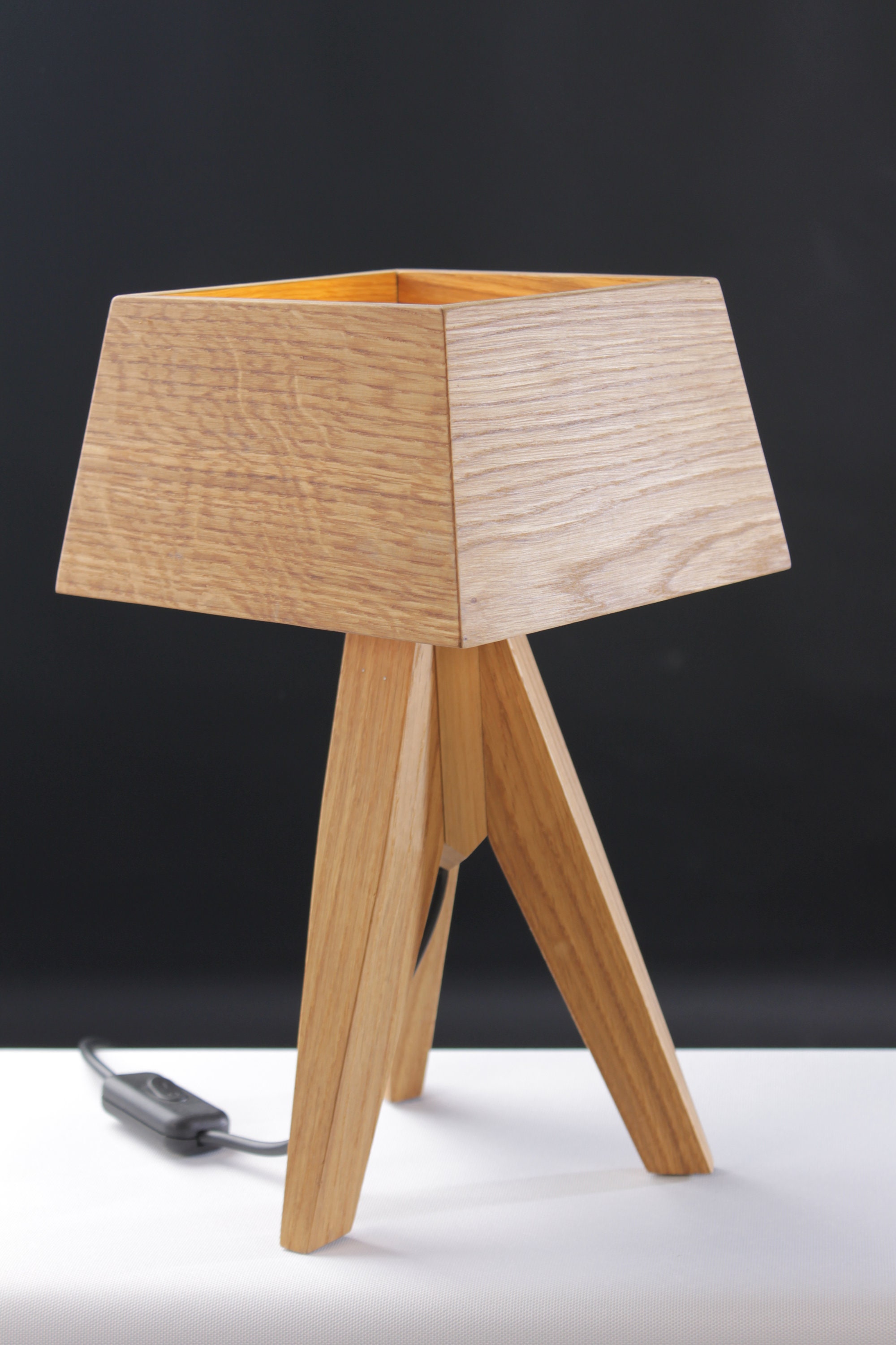 Handmade Wood Table Lamp, Adjustable Table Lamp, Wooden Table Light ...