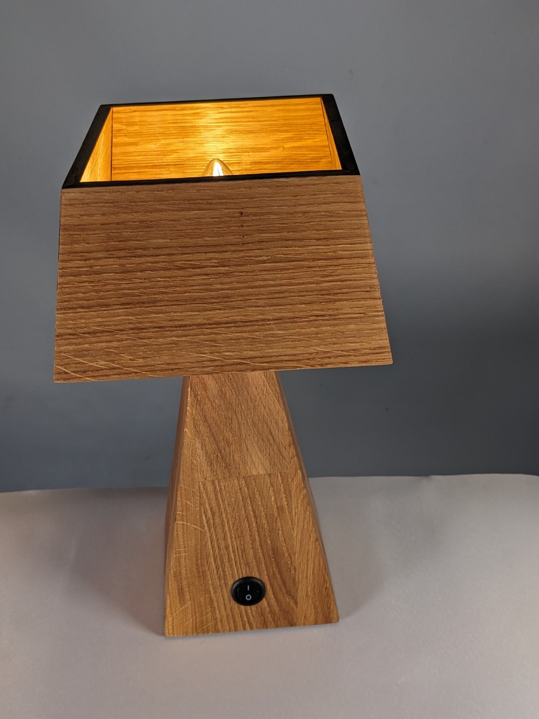 Modern Oak Wood Lamp for Office, Wood Desk Lamp, Minimalist Bedside ...