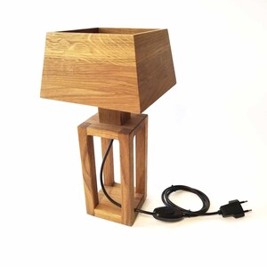 Reading Oak Lamp for Office, Wood Desk Lamp, Minimalist Bedside Lamp ...