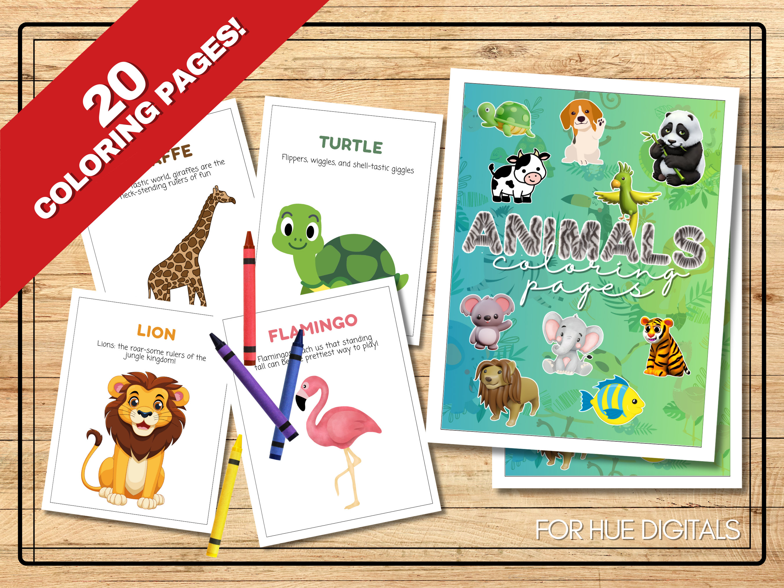 Animals Coloring Book Adult Coloring Pages Animal Coloring Instant ...