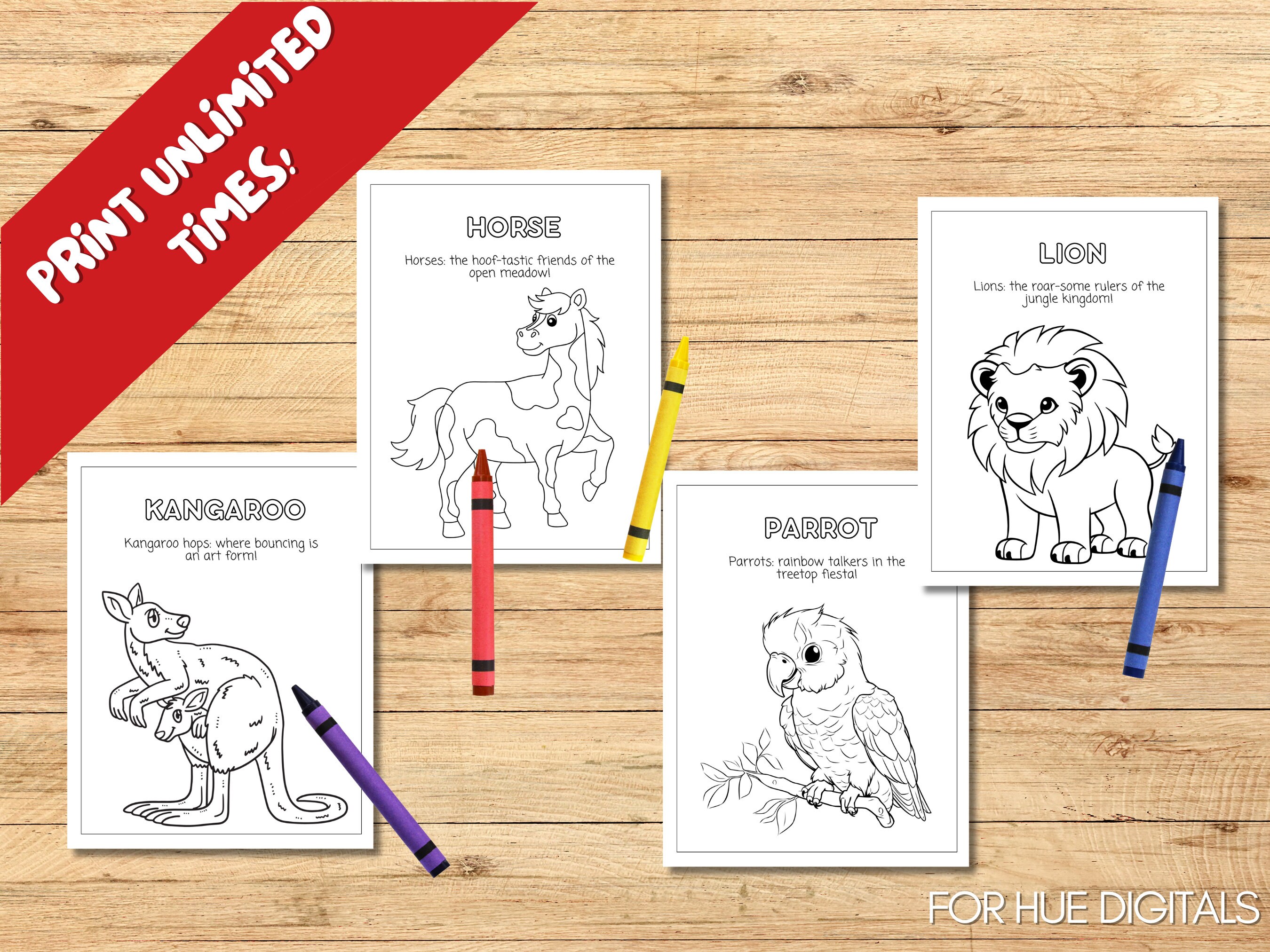 Animals Coloring Book Adult Coloring Pages Animal Coloring Instant ...