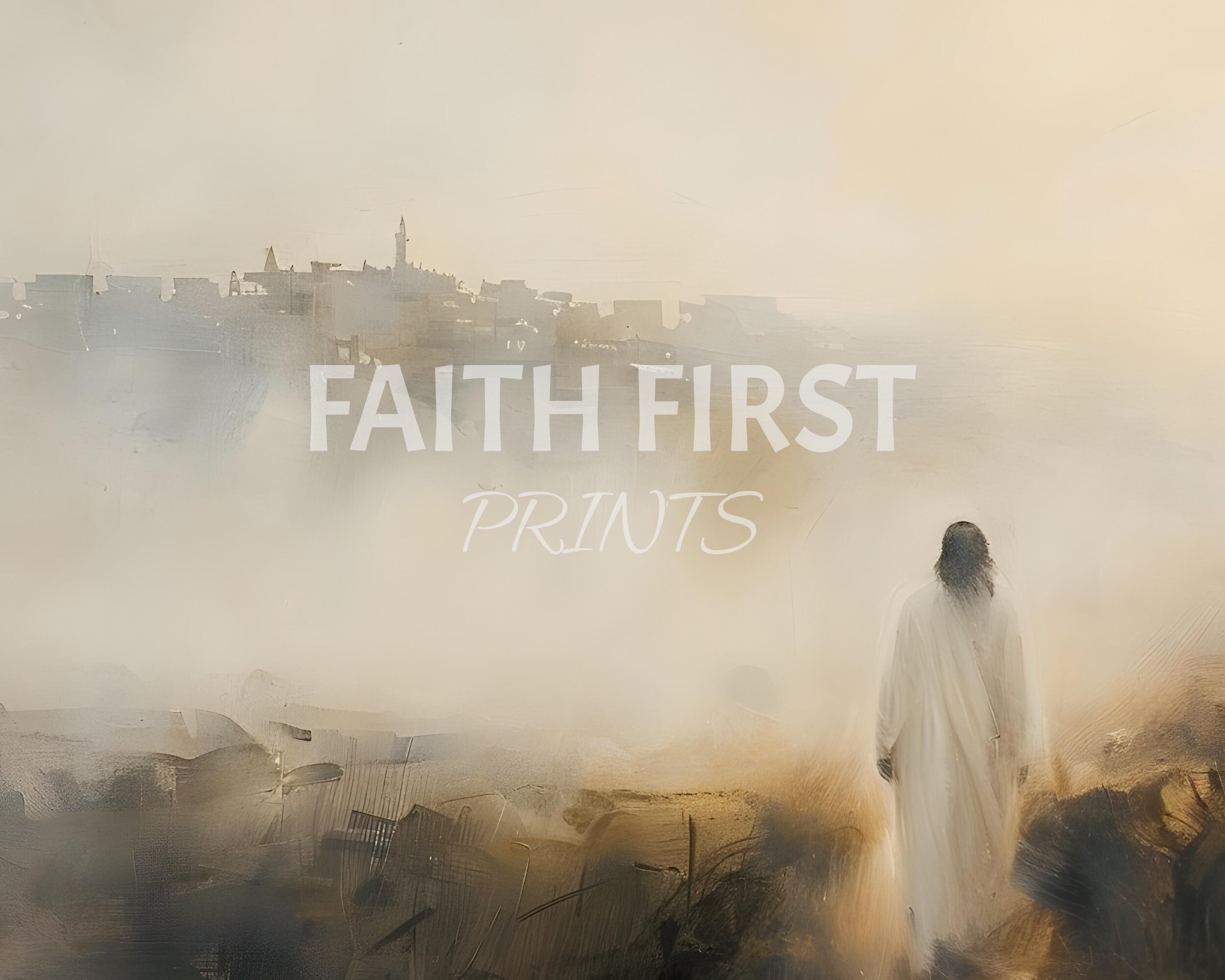Jesus Overlooking Jerusalem | Jerusalem Landscape | Christian Wall Art ...