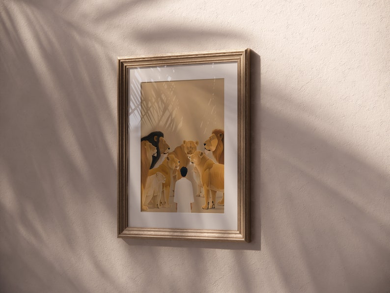 Daniel in the Lions' Den LDS Art Modern Bible Story Print Jesus Print ...