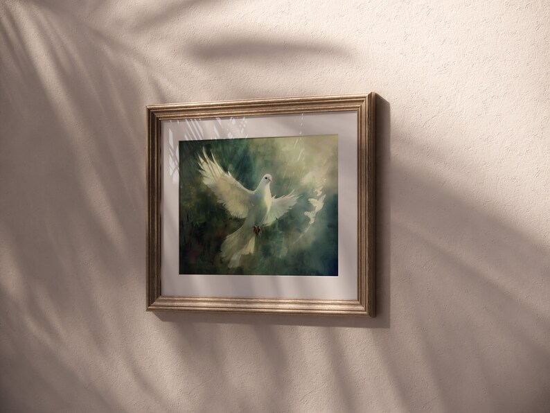Dove Painting | Holy Spirit White Dove | Bible Art - Etsy