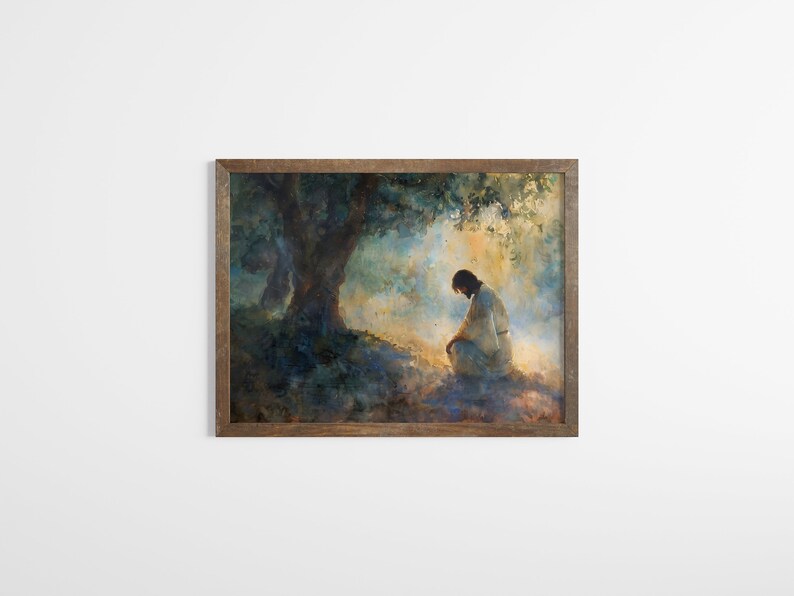 Jesus Praying in Garden of Gethsemane Good Shepherd Jesus Wall Art ...