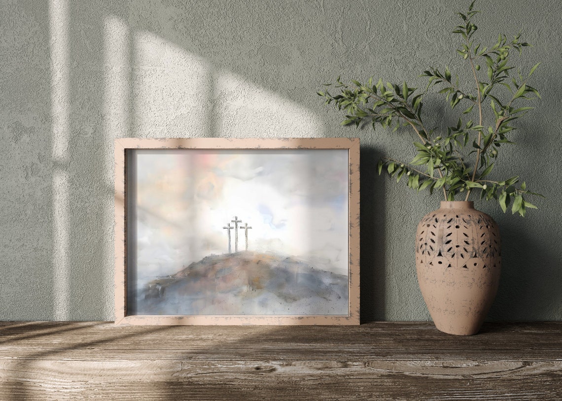 Three Crosses at Calvary Painting | Jesus Art | Jesus Crucifixion ...