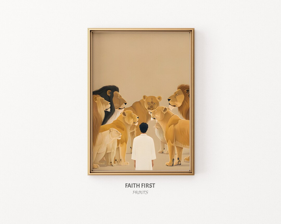 Daniel in the Lions' Den LDS Art Modern Bible Story Print Jesus Print ...