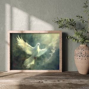 Dove Painting | Holy Spirit White Dove | Bible Art - Etsy