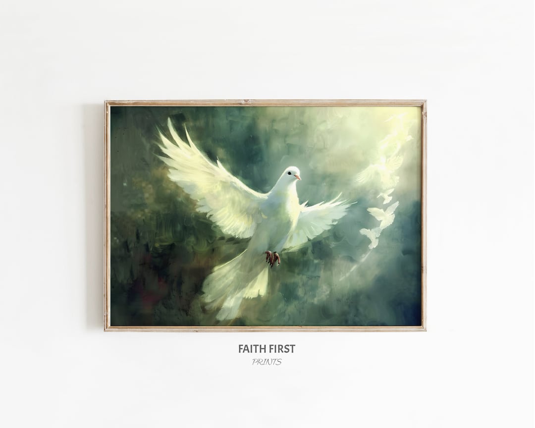 Dove Painting | Holy Spirit White Dove | Bible Art - Etsy