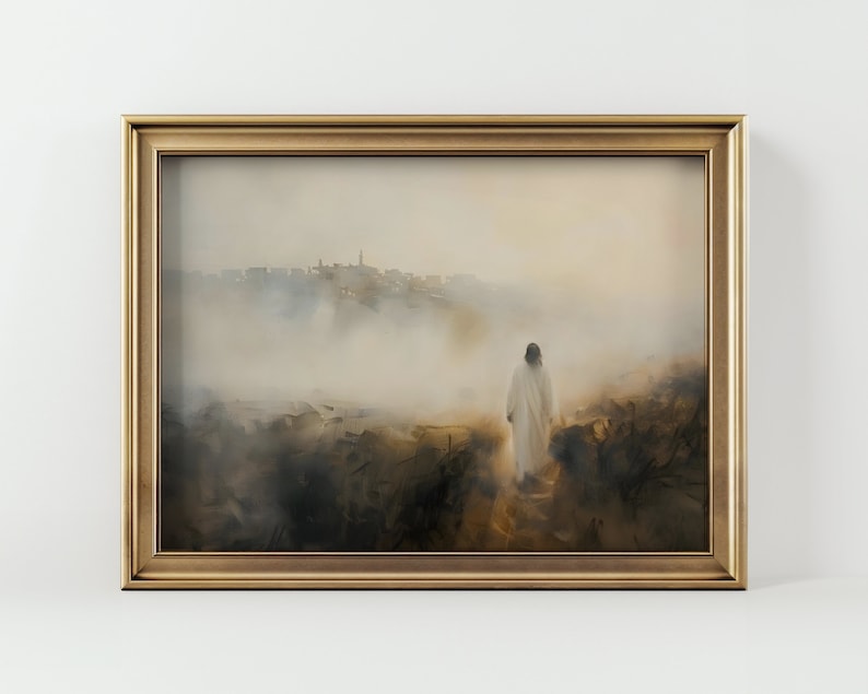 Jesus Overlooking Jerusalem | Jerusalem Landscape | Christian Wall Art ...