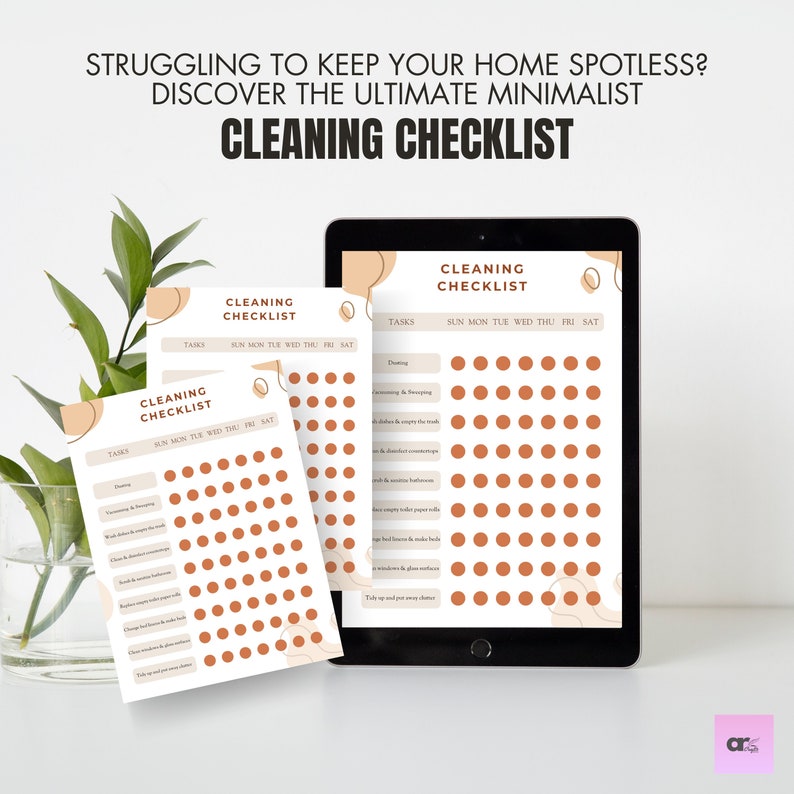 Editable Cleaning Checklist | Cleaning Schedule Check-list Printable ...