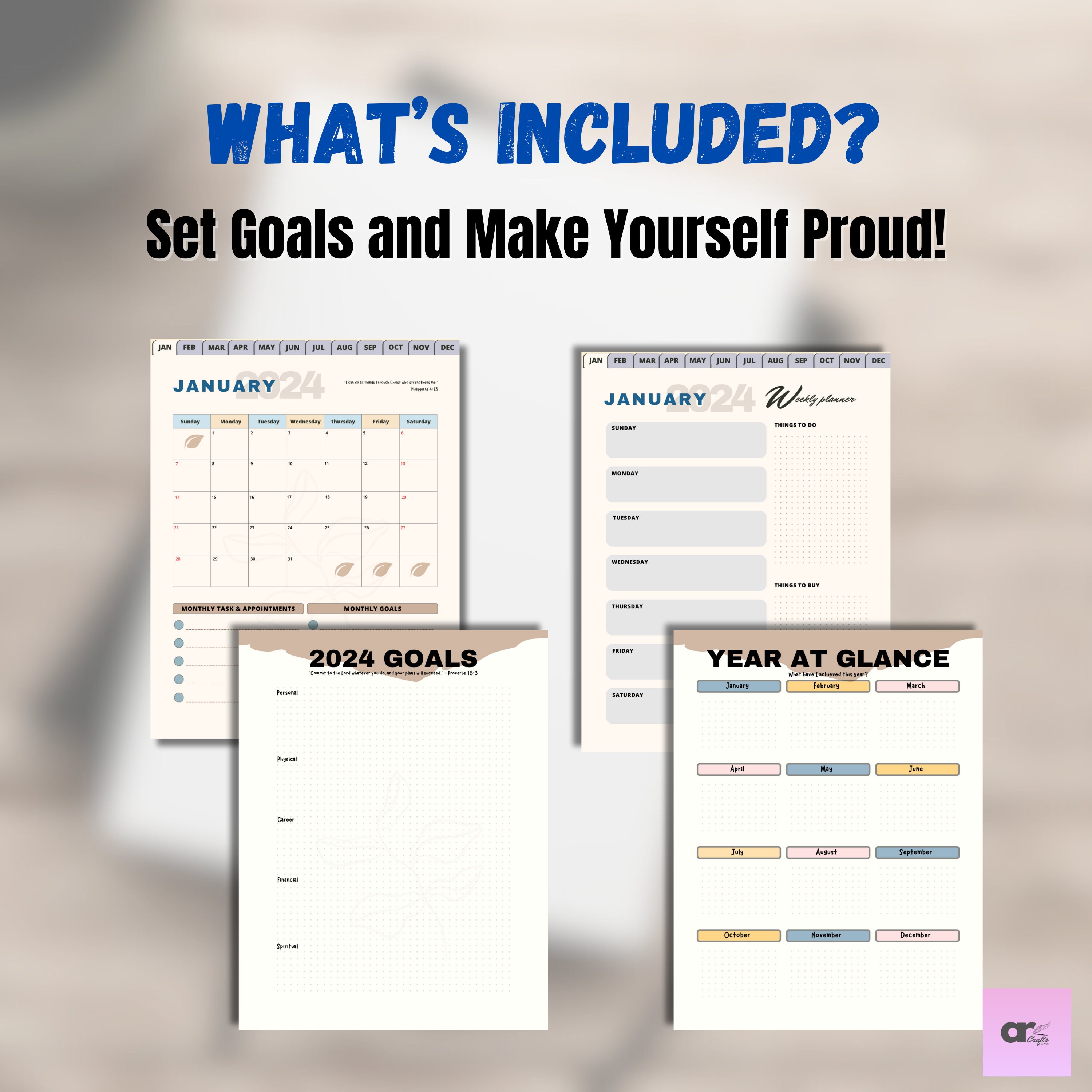 2024 Digital Planner Printable Daily Devotional Journal | Christian ...