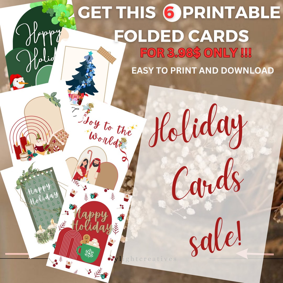 Printable Folded Holiday Greetings Card, Folded Xmas Card, Weinachten ...