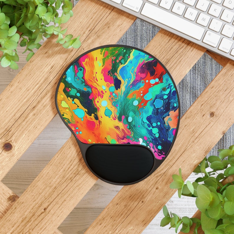 Paint Splatter Mouse Pad, Artist Lover Colorful Painting 80s ...