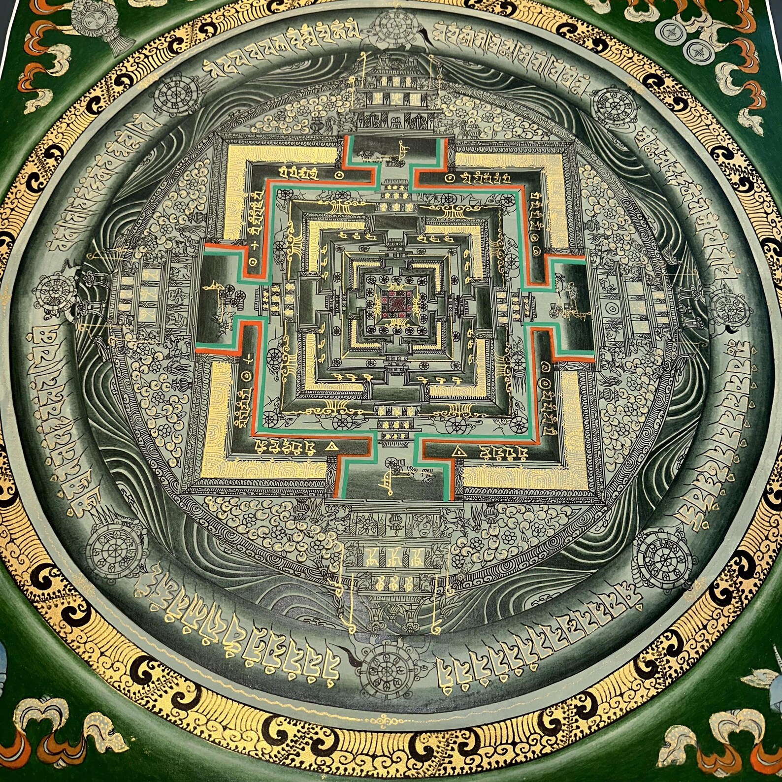 Kalachakra Mandala Thangka Painting, Cosmic Cycles of Time, Wheel of ...